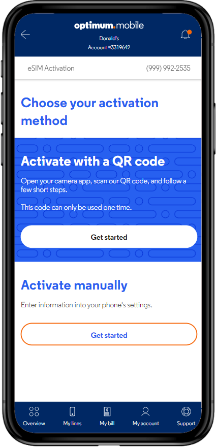 How do I manually activate my eSIM on my Samsung? – Optimum Mobile